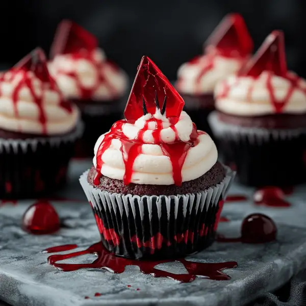 Bloody Broken Glass Cupcakes - Succulent Recipes