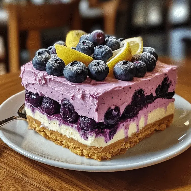 Lemon Blueberry Shortbread Mousse Cake Recipe