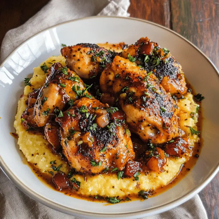 Spicy Maple Mustard Chicken with Creamy Polenta - Succulent Recipes