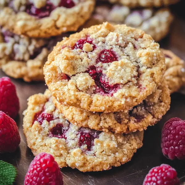 Raspberry Crumble Cookies - Succulent Recipes