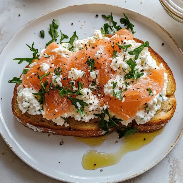Smoked Salmon Cottage Cheese Toast - Succulent Recipes