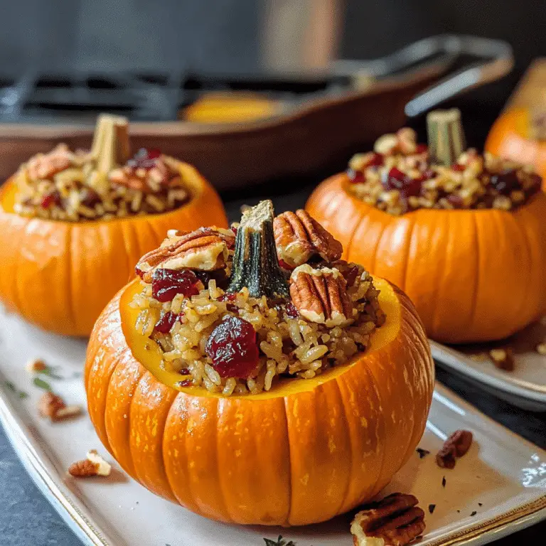 Stuffed Mini Pumpkins With Cranberry & Pecan Rice - Succulent Recipes