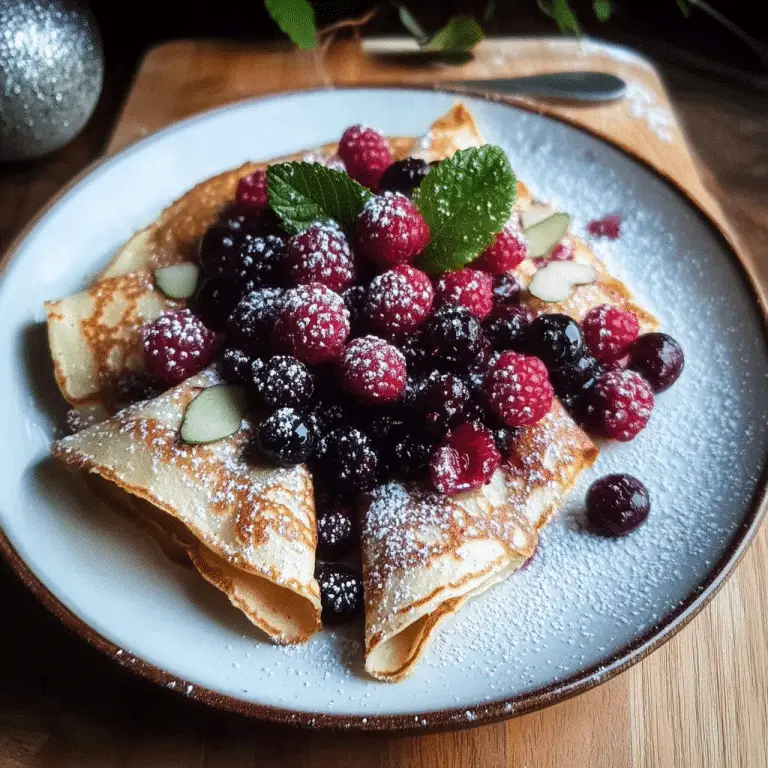 Almond Crepes with Warm Berries - Succulent Recipes