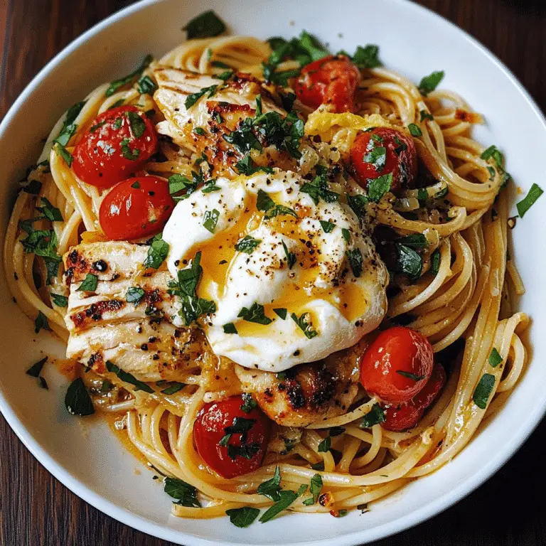 Chicken Spaghetti with Burrata and Lemon Butter Garlic Sauce ...