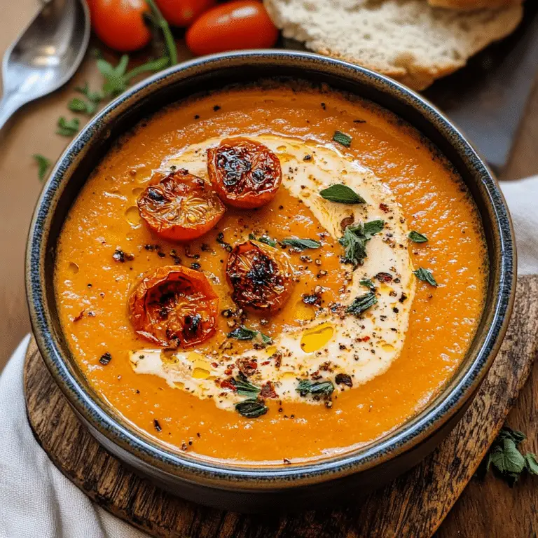 Creamy Roasted Garlic Tomato Soup - Succulent Recipes