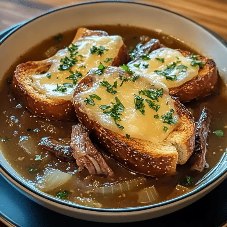 French Onion Short Rib Soup with Gruyère Toast - Succulent Recipes