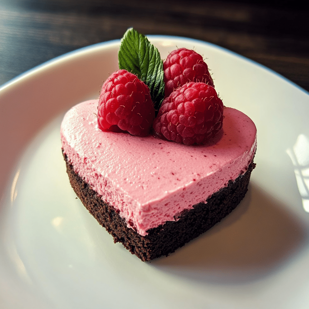 Heart Shaped Raspberry Mousse with a Brownie Base - Succulent Recipes