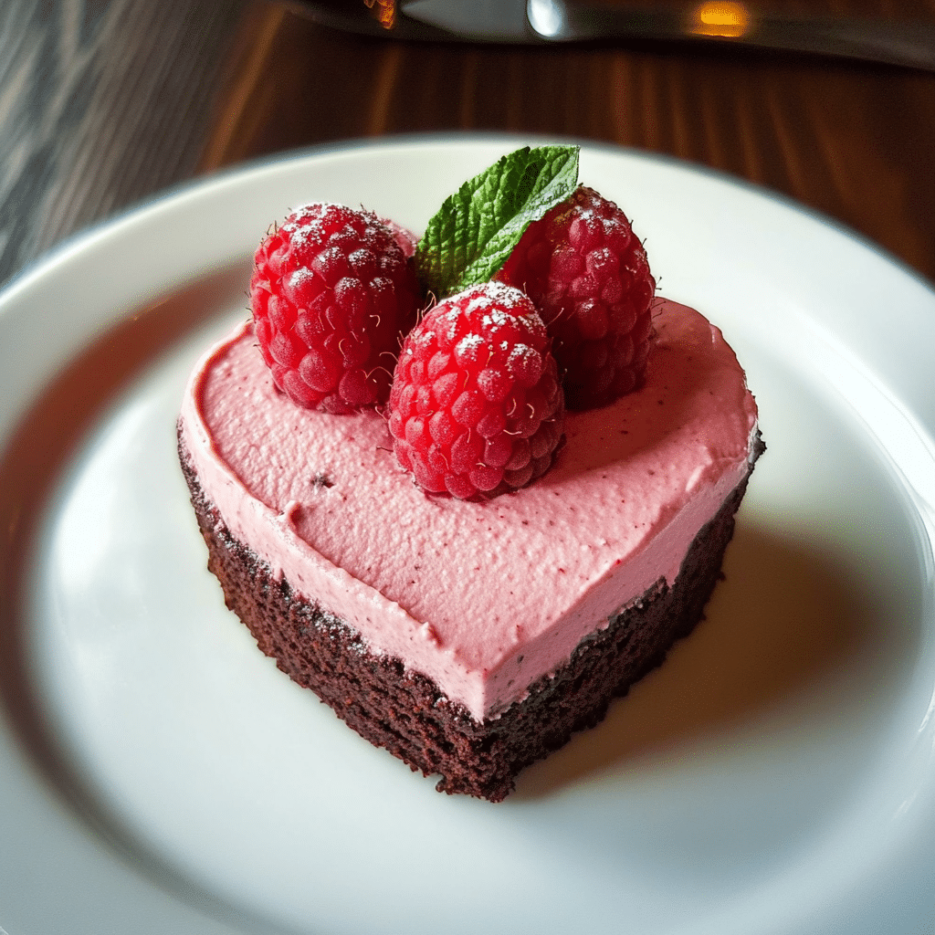 Heart Shaped Raspberry Mousse with a Brownie Base - Succulent Recipes