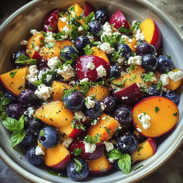 Blueberry Peach Feta Salad - Succulent Recipes