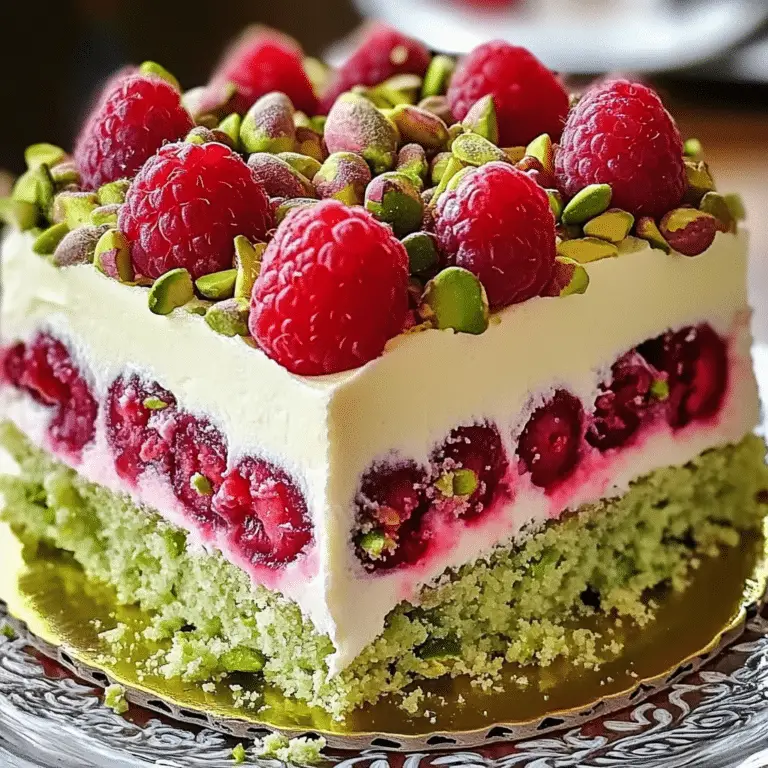 Heavenly Pistachio Raspberry Dream Cake - Succulent Recipes
