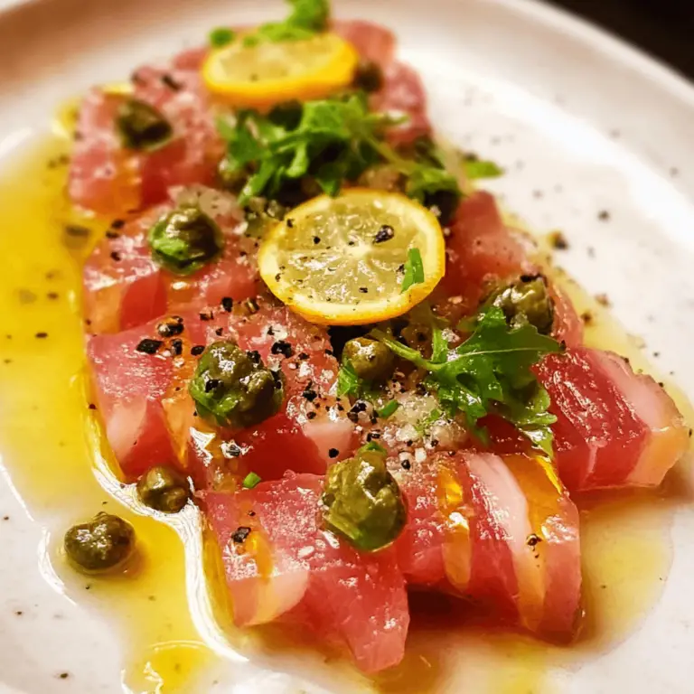 Tuna Crudo with Citrus Caper Vinaigrette - Succulent Recipes
