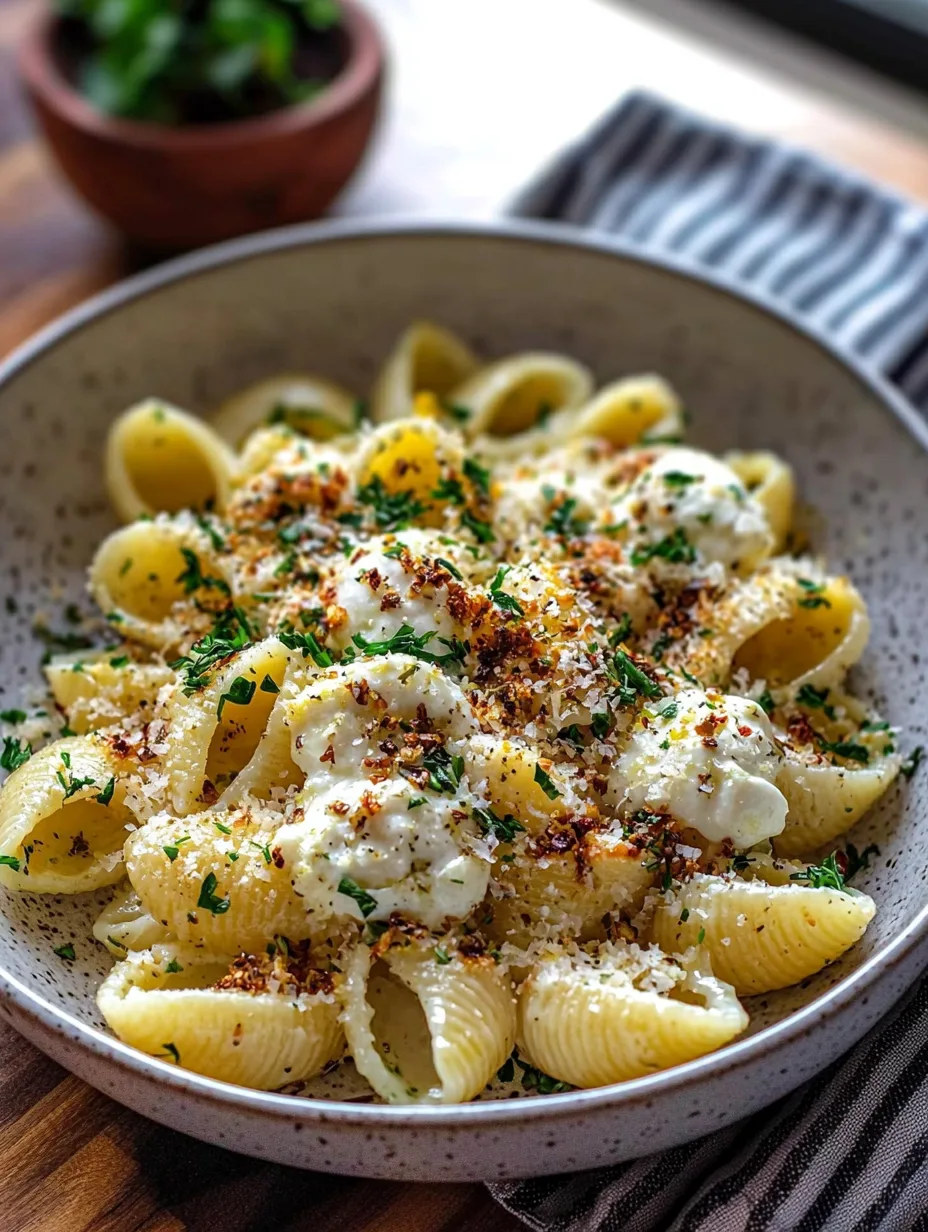 Burrata Pasta Shells with Roasted Garlic & Lemon Cream: An Incredible 7 ...